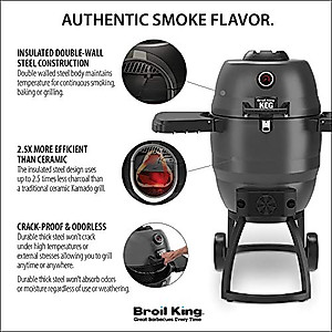 Broil King 911470 Keg 5000 Kamado Grill, 18.5-IN Diameter, Metallic Charcoal
