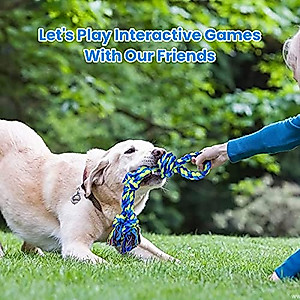 Feeko Dog Rope Toys for Large and Medium Aggressive Chewers, 2 Pack Heavy Duty Dog Rope Toy for Large Breed, Indestructible Dog Chew Toys, Tug of War Dog Toy, 100% Cotton Teeth Cleaning