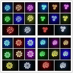 60W Moving Head Lights 6 IN1 DMX-512 16/18 Channels Stage Lighting Sound Activated Spotlight RGBW+Amber+UV for Party KTV Pub Bar Disco Dj Show Wedding Ceremony (60W+LED-2Pack)