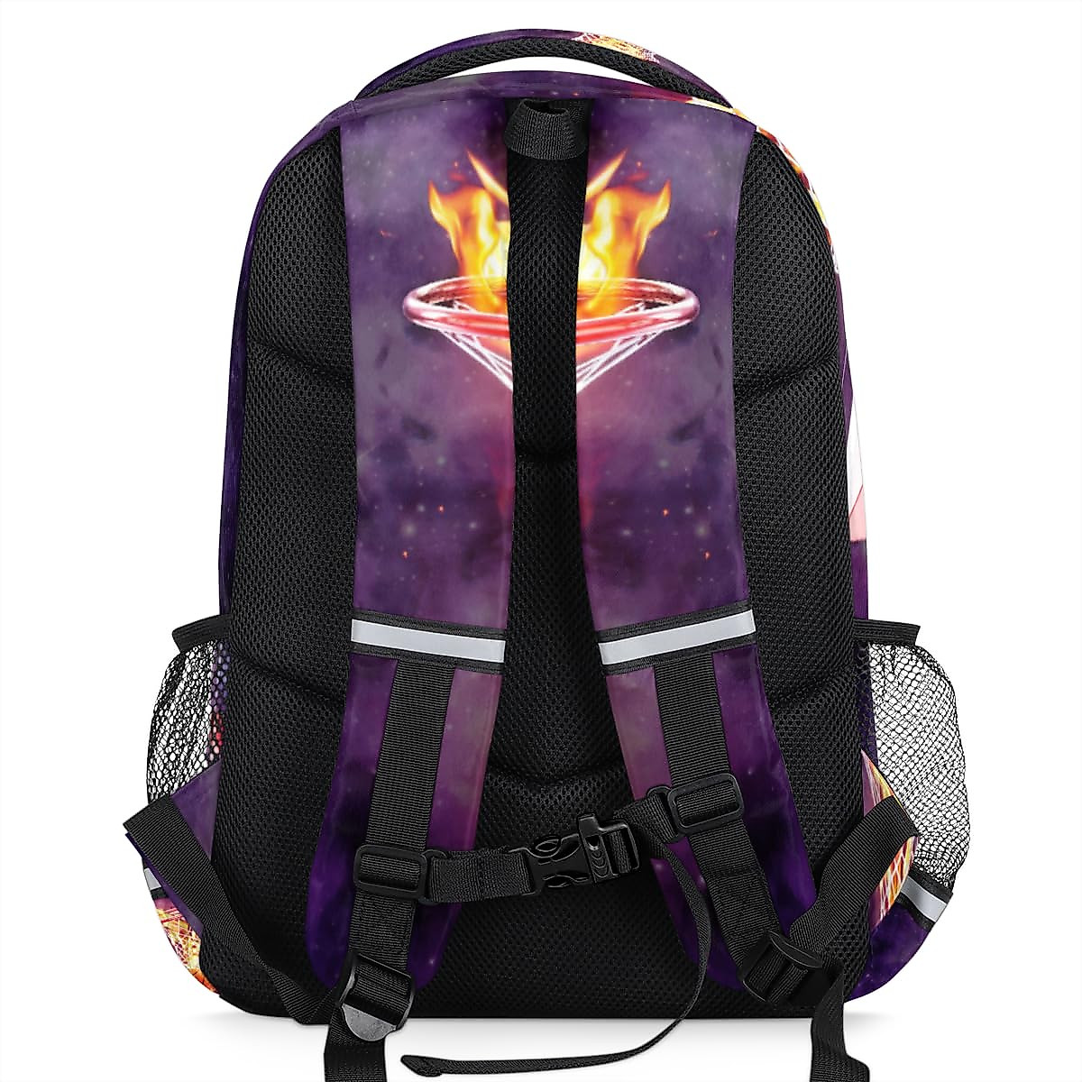 YoCosy Purple Galaxy Star Sport Basketball Backpack School Bookbag Laptop Purse Casual Daypack for Teen Girls Women Boys Men College Travel
