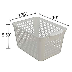 Fiazony 6-Pack White Plastic Storage Basket, Office Storage Baskets