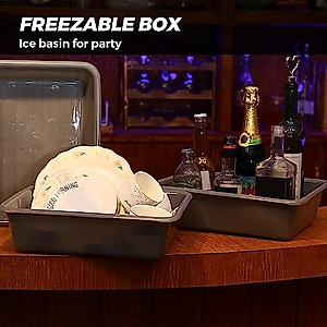 Wesiti 10 Packs Plastic Bus Tubs 8L Small Commercial Bus Box Plastic Dish Tubs Food Service Tub Kitchen Rectangle Wash Dish Basin Pans Seafood Vegetables Transporting Washing Storage, Gray