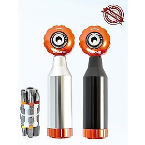 UNICHE Stepless Bicycle Ratchet Mini Tool with Reversible Function. Multitool Repair Kit Road & Mountain Bikes. Handy Wrench Tool for Bicycles + Home. Include 7 Hex bits, Extension bar, Flat4 and PH1
