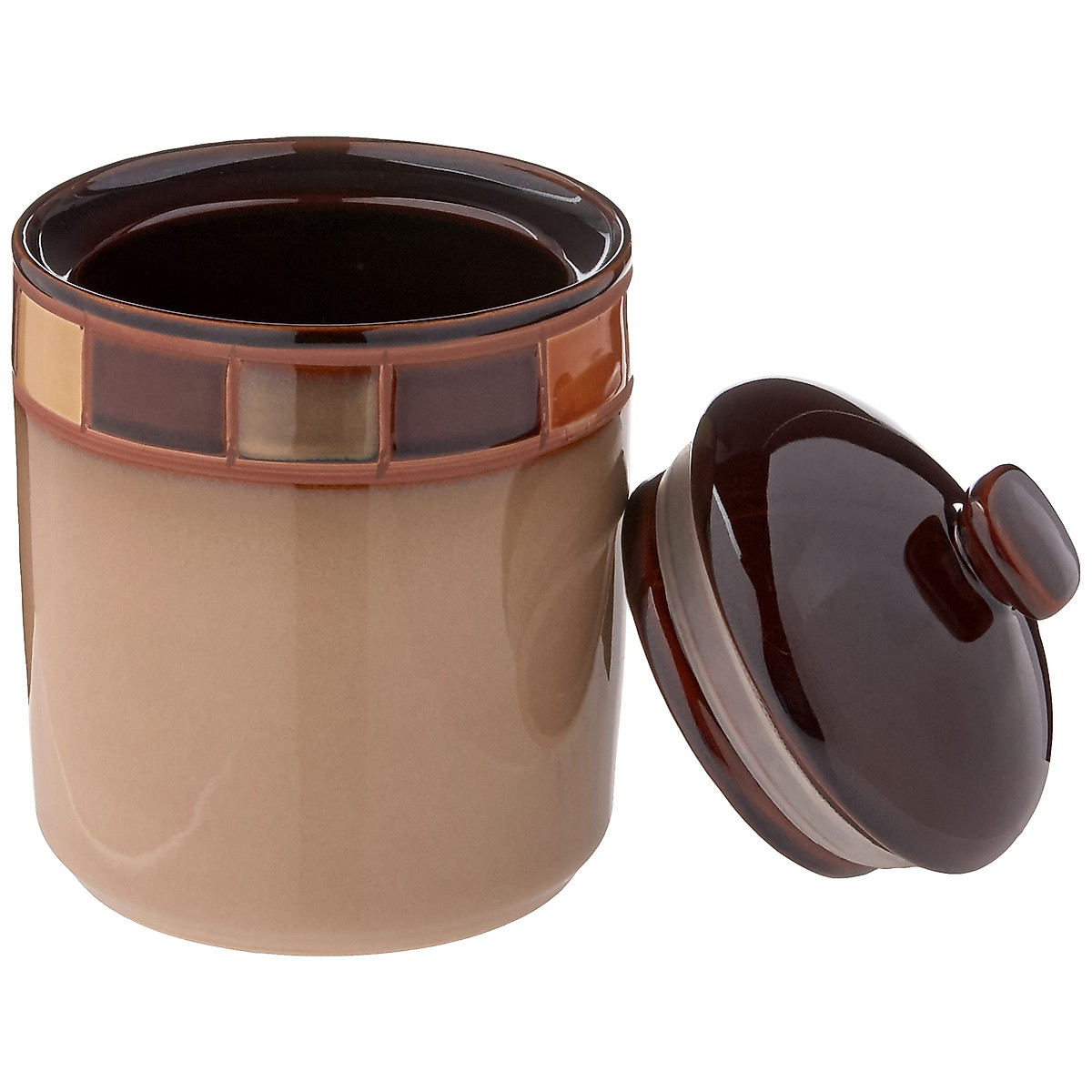 Gibson Elite Estebana Casa Dinnerware, 3-Piece Cannister Set, Beige/Brown
