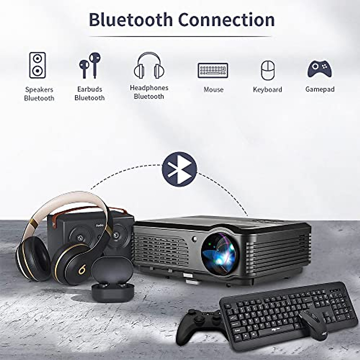 Smart Android WiFi Bluetooth Projector 1080P HD Home