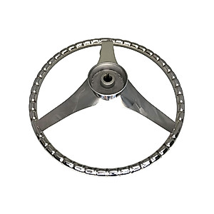 Pactrade Marine Boat 3 Spoke SS Sports Steering Wheel Turning Knob Finger Grips, 15-1/2" L