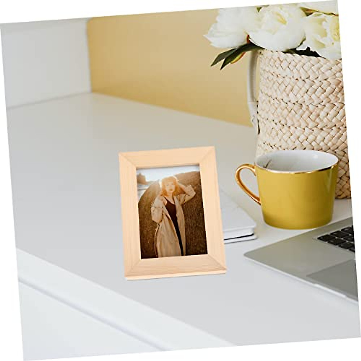 HOMSFOU 6pcs photo frame wood table decor tablescape decor natural wood frame picture frames stand photo display frame 5x7 picture frame Photo Holder Frame for Picture Frame for Photo nail