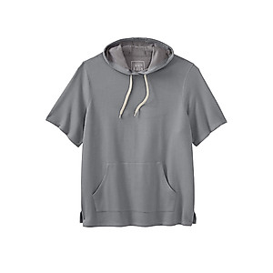 Liberty Blues by KingSize Men's Big & Tall Short-Sleeve Hoodie - 6XL, Shale Grey