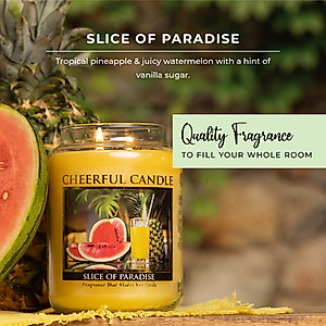 A Cheerful Giver - Slice Of Paradise Scented Glass Jar Candle (24 oz) with Lid & True to Life Fragrance Made in USA