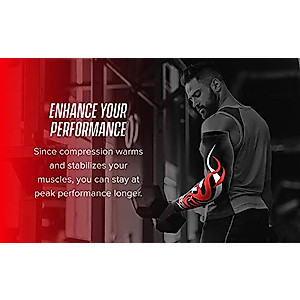 Bucwild Sports Compression Arm Sleeves 1 Pair - 2 Sleeves Youth & Adult Sizes Football Baseball Basketball Cycling Tennis