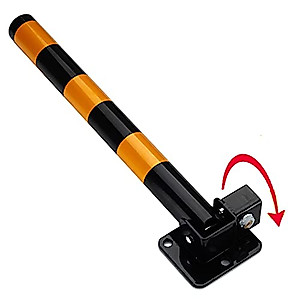 Car Parking Space Lock Bollard Lockable Folding Security Post Bollard Parking Post Easy Installation with Keys(Black Yellow)(Black Yellow) (Black Yellow) (Black Yellow)