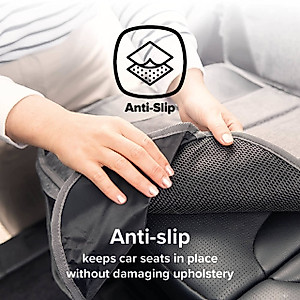 Diono Ultra Mat and Heat Sun Shield Complete Back Seat Upholstery Protection with Integrated Heatshield, Crash Tested, Water Resistant Protection, Durable, Anti-Slip, 3 Mesh Storage Pockets