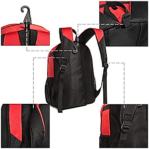 Qiaoqii Youth Basketball Bag/Soccer Bag/Baseball Softball Bag/Multipurpose Gear Backpack with Fence Hook and Shoe Compartment, Can Hold Sports Gear such as Helmet, Ball, Gloves, Shoes, etc.