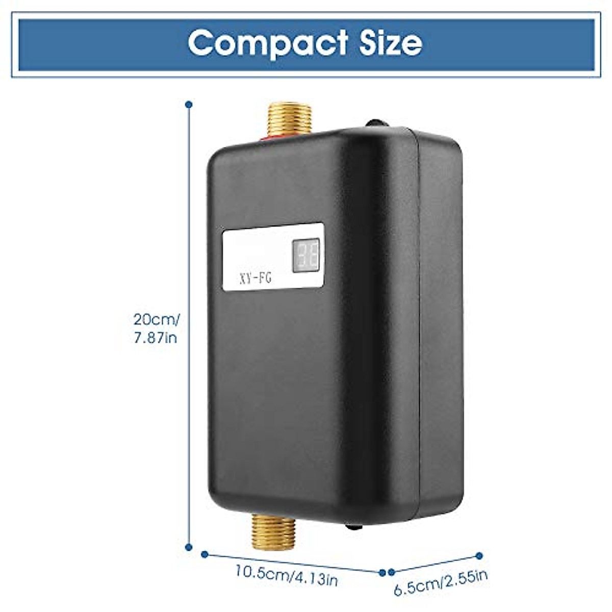 Tankless Water Heater, 110V 3000W Portable Mini Instant Electric Hot Water Heater System with LCD Digital Display for Household Indoor Bathroom Kitchen Washing