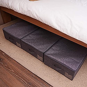 iwill CREATE PRO Underbed Storage Containers, 2pcs Storage Bins, Black Gray