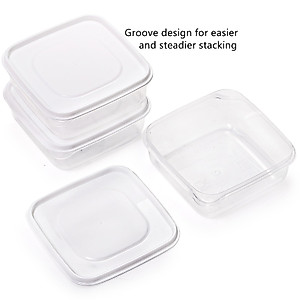 ZEAYEA 12 Pack Sliced Cheese Container for Fridge, Cheese Storage Box with Airtight Lid, Stackable Plastic Freezer Preservation Storage Container for Fresh, BPA Free, Dishwasher Safe