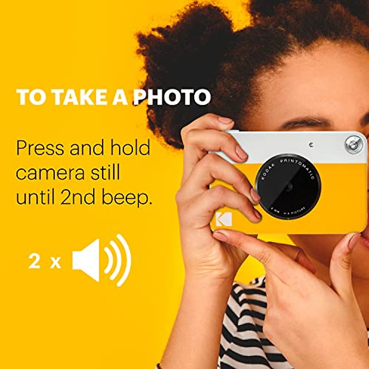 KODAK Printomatic Digital Instant Print Camera - Full Color Prints On ZINK 2x3" Sticky-Backed Photo Paper (Yellow) Print Memories Instantly