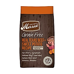 Merrick Dry Dog Food, Real Texas Beef and Sweet Potato Grain Free Dog Food Recipe - 22.0 lb. Bag
