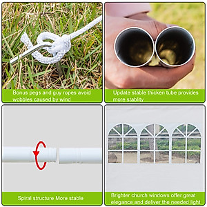 Outdoor Canopy Wedding Party Tent- Waterproof Canopy Camping Tent with Spiral Tubes for BBQ, Wedding and Outdoor Party (10x30 8sidewalls)