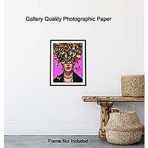 Wall Art - Poster - Cute Chic Butterfly Wall Art - Bedroom, Office, Living Room Decor - Gift for Women, Artists - 8x10 UNFRAMED Picture Print