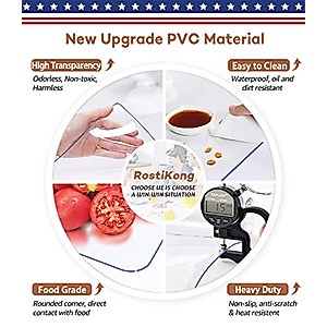 RostiKong 24 x 48 Inch Clear Plastic Transparent Tablecloth Protector Waterproof Office Desk Blotter Pad Vinyl Dining Room Table Protector for Wood Furniture Kitchen Coffee Garden Vanity End Table Mat