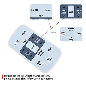 New Replacement for Frigidaire Air Conditioner Remote Control RG15E/E-ELL RG15E/E-ELL1, Part Number 5304483073 5304477003 5304492053