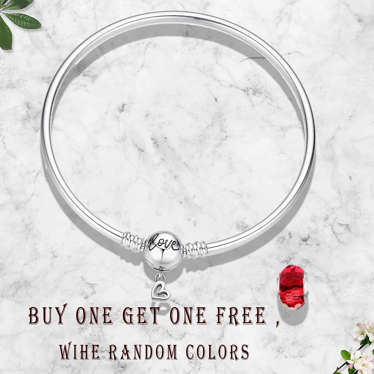 HappyStar 925 Sterling Silver Snake Chain Bracelet Fully compatible with Pandora charms, With Mickey Mouse head Clasp Charm Bracelets Gifts for Teen Women