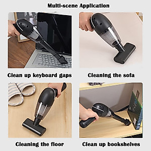 LoyaGour Car Mini Handheld Vacuum Cordless Rechargeable,Wet and Dry Small Wireless Hand Vacuum Cleaner,Portable Car Seat Interior Cleaner,120W High Power,12V(Black Wireless)