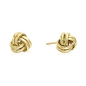 Tilo Jewelry 14k Gold Polished Love Knot Stud Earrings - 7mm- Push Back- Yellow Gold…