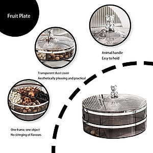 MYBAQ,Fruit Platter Tray,Divided Serving Tray With Lid,Fruit Trays For Serving For Party,Fruit Plate,Fruit Tray,11 "L X 7.9 "H,Compartmentalised And Stackable Design To Save Space