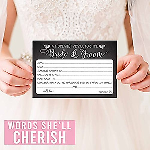 50 Floral Wedding Advice Cards - Wedding Guest Book Alternative, Bridal Shower Games For Guests , Wedding Card Boxes For Reception, Advice Cards For the Bride and Groom, Wedding Games For Guests