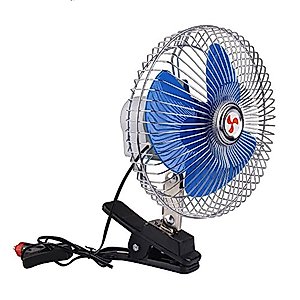 WinnerEco 8 Inch 12V Car Oscillating Fan Vehicle Auto Car Fan Car Cooling Fan with Clip Cigarette Lighter Plug