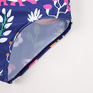 MODNTOGA Baby Girl Dinosaur Swimsuit Sleeveless Striped Swimwear Toddler Kids Dino Bathing Suit Bikini One Piece Beachwear (Dinosaur, 4-5T)