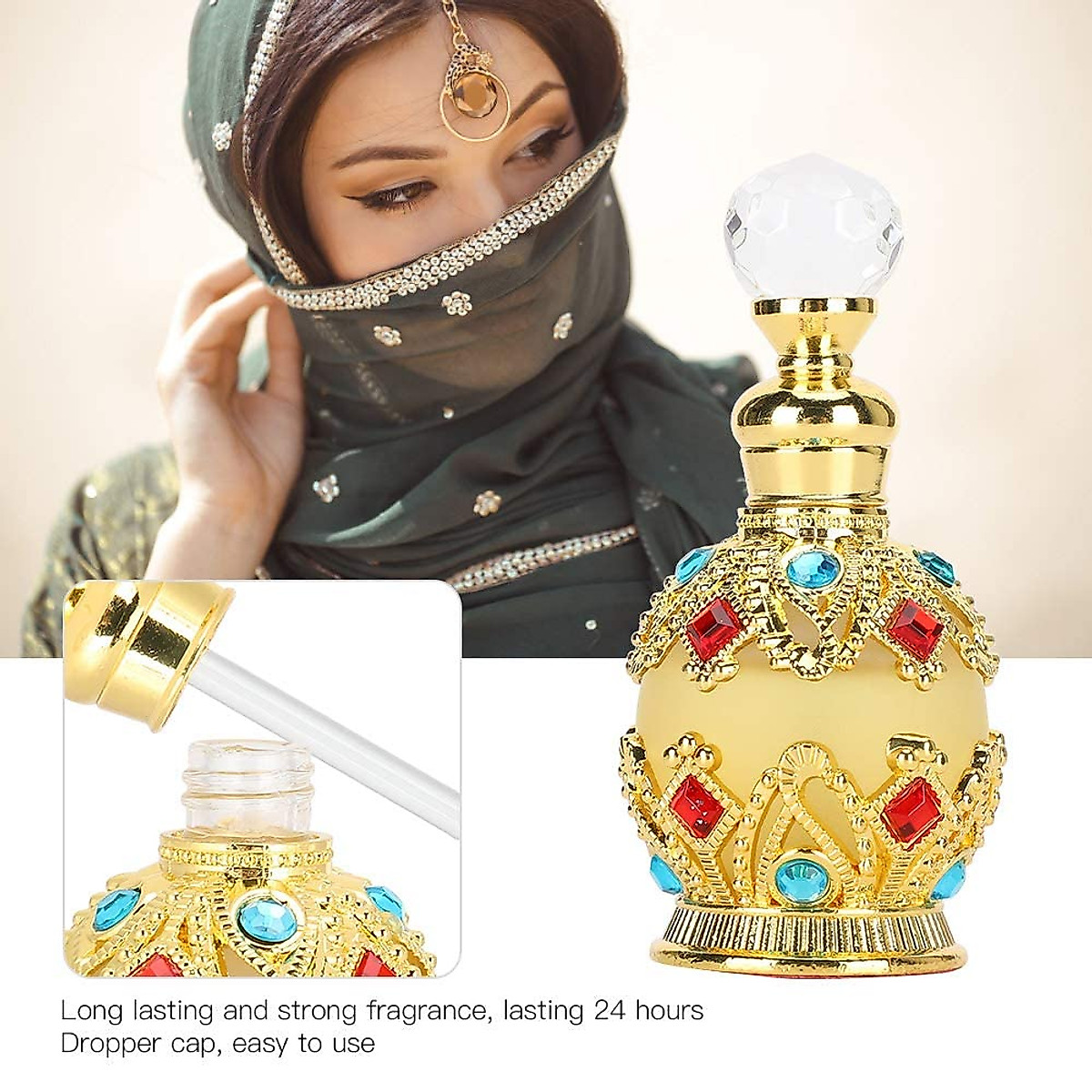 Dubai Retro Perfume, Muslim Halal Dubai Retro Essential Oil Exquisite Vintage Fragrance Gift, Mainly Floral and Fruity 15ml
