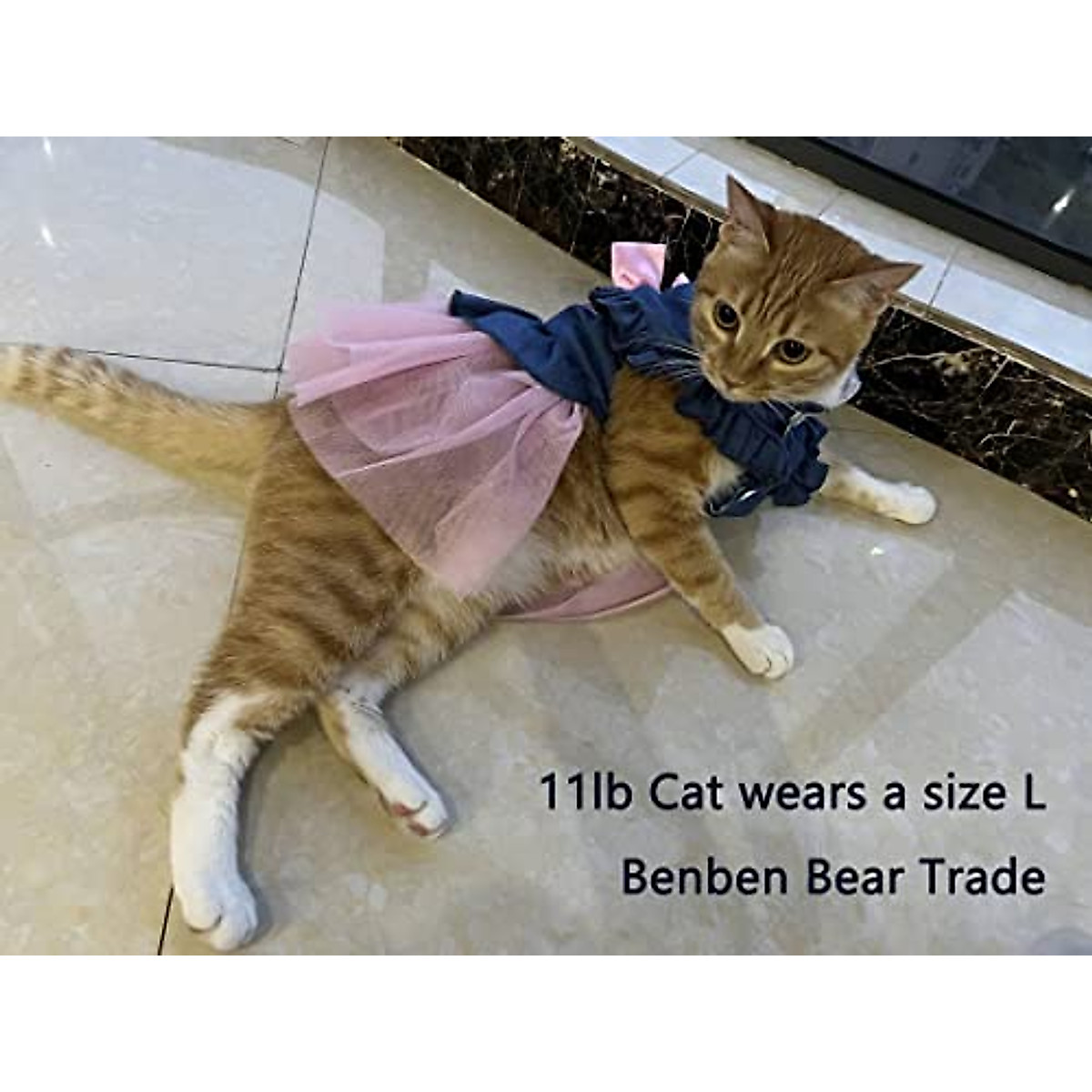 Harikaji Pet Clothes, Sweet Bowknot Small Dog Skirt Girl Tutu Clothing Puppy Cat Sleeveless Apparel Teddy Clothes Wedding Dresses for Spring and Summer (XL)