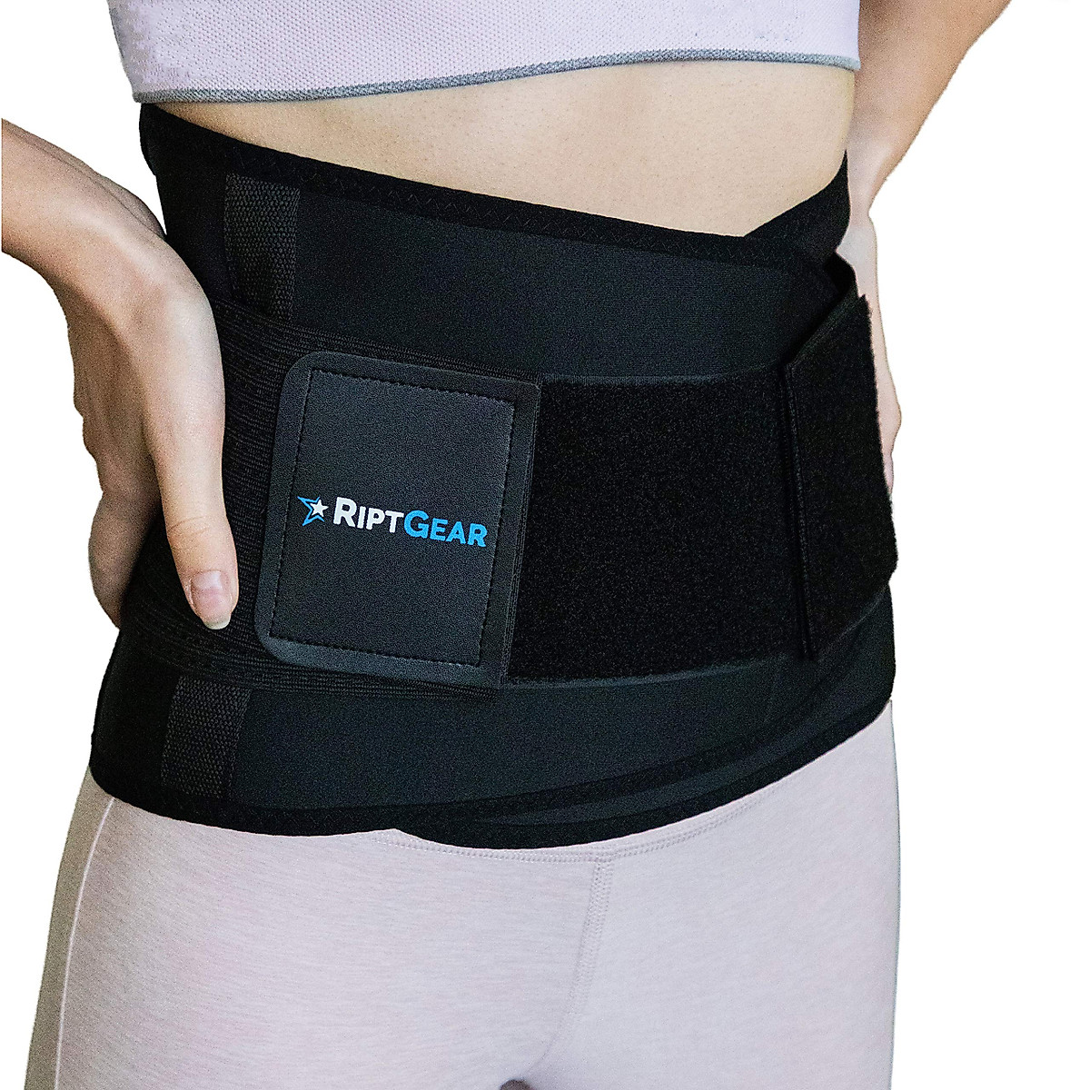 RiptGear Back Brace for Lower Back Pain Relief - Breathable Back Brace for Men and Women - Ideal for Lifting, Work, Sciatica, Herniated Disc, and Lumbar Support - Black, Small (Waist: 23"-27")
