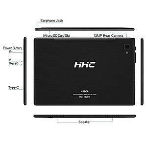 HHC Tablet 10 inch Android Tablets, 5G/2.4G WiFi Tablets with Touch Screen, Octa-Core Processor, 2GB+32GB Storage, HD IPS Display, 6000mAh Battery, Dual Cameras, GPS, Bluetooth 5.0 Black