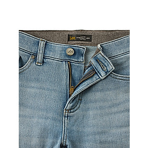 Lee Women's Size Ultra Lux Mid-Rise Slim Fit Straight Leg Jean, Black, 24 Plus