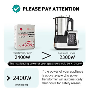 SUNSHUN 3000W Step Up Voltage Converter 110V to 220V, Step Up Transformer 110V/120V to 220V/240V with Temperature Protection for European Asian Appliances in The USA