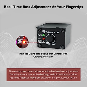 Rockville KRYPTON-M2 Mono Car Amplifier, 1 Ohm, 3000W, Class-D, EQ, Low Pass Filter, Dyno-Certified, Bass Remote, Perfect for Subwoofers and Car Audio