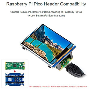waveshare 2inch LCD Display for Raspberry Pi Pico, 65K RGB Colors 320×240 Pixels IPS Screen, SPI Interface