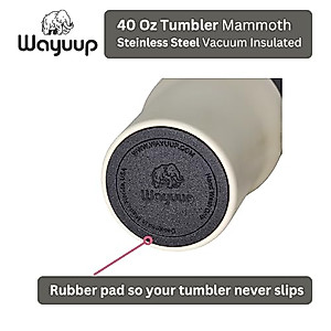 Wayuup 40 oz Tumbler with Handle and Straw Lid, Stainless Steel Vacuum Insulated Double Wall Water Bottle Leak-proof, Non Slip more than 24 Hrs or Hot for 6 Hrs (Bone), WPM40