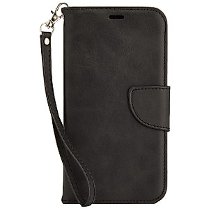 Glow Co, Ltd. iPhone 11 Notebook Type Case with Strap, Black, Tempered Glass & Stylus Pen 406-1-03