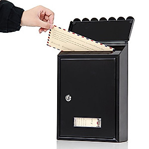 Jssmst Mailboxes Wall Mount with Key Lock – Small Metal Mailboxes Horizontal, 12.4 x 8.3 x 3.05 Inch, Black New