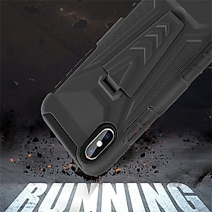 YSNZAQ Swivel Belt Clip Case for Samsung Galaxy A04, Heavy Duty Shockproof Protective Phone Cover with Built-in Kickstand for Samsung Galaxy A04 JG Black Black