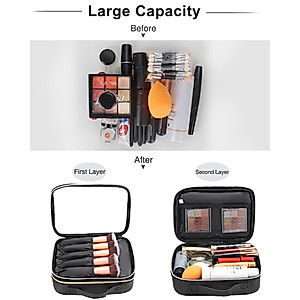 Relavel Travel Makeup Bag, Clear Makeup Organizer Bag Portable Cosmetic Bag, Cute Transparent Makeup Case For Women with Accessories