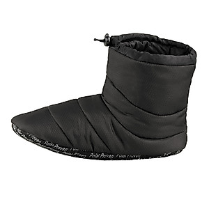 Baffin unisex-adult Cush Insulated Slipper Booty, Black, LG (US Men's 7-8, US Women's 9-10) Medium