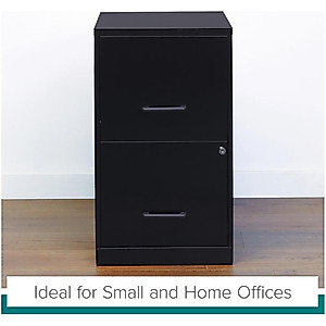 Scranton & Co Metal 2 Drawer Letter File Cabinet in Black
