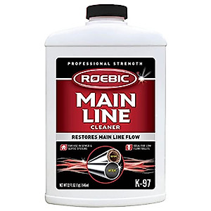 Roebic K-97 Main Line Cleaner, Exclusive Biodegradable Bacteria Digests Paper, Fats, and Grease in Sewer and Septic Systems, 32 Ounces