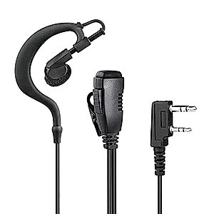 R SPIDER WIRELESS Two Way Radio Earpiece with PTT Compatible with Kenwood 2.5mm+3.5mm 2-Pin Walkie Talkie Headsets Single Wire Mic Headphone